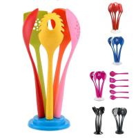 China Silk Printing Logo Kitchen Utensil Set Durable Nylon 8-Piece Kitchen Cooking Utensils for sale