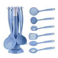 China Sustainable Cooking Utensils Set 7 Pieces Nylon Tools for Nonstick Cookware Blue for sale