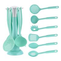 China Sustainable Cooking Utensils Set 7 Pieces Nylon Tools for Nonstick Cookware Blue for sale