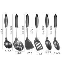 China TPR Handle Stainless Steel Kitchen Utensils Spoons for Home and Kitchen Accessories for sale