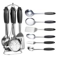 China TPR Handle Stainless Steel Kitchen Utensils Spoons for Home and Kitchen Accessories for sale