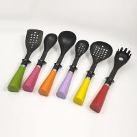 China Non-stick Kitchen Utensils Set with Colorful Nylon66 Handles and Silk Printing Logo for sale