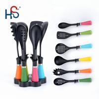 China Non-stick Kitchen Utensils Set with Colorful Nylon66 Handles and Silk Printing Logo for sale