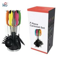 China Sustainable Rotating Stand Kitchen Gadgets Nylon Kitchen Utensils Set with Performance for sale