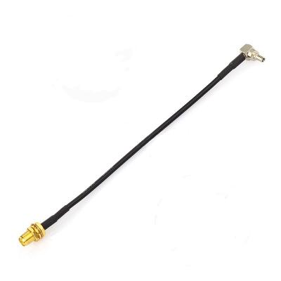 China Straight Antenna Cable Assembly Patch Lead CRC9 Right Angle To SMA Female Connector for sale