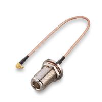 China Pigtail Antenna Cable Assembly MMCX Right Angle To N Female Bulkhead for sale