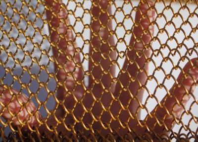 China Gold Color Facade Decorative Metal Coil Drapery Spiral Weave Curtain for sale