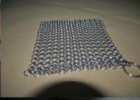 China Kitchen 304 Stainless Steel Chainmail Scrubber Rectangle 10mm , Size Custom for sale