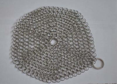 China Custom Pan Stainless Steel Chainmail Scrubber 10mm Outside Diameter , Eco Friendly for sale