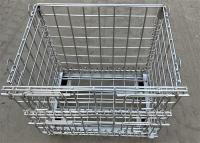 China Stackable Wire Mesh Storage Cage Stainless Steel Galvanized Steel Welded Folding Container for sale