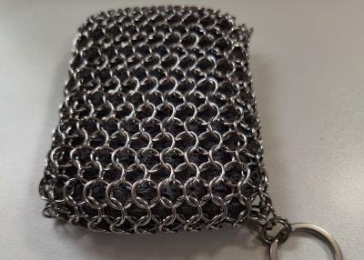 China Food Grade 4x4 5x5 6x6 6x8 Inch 304 316 Stainless Steel Chainmail Scrubber For Cleaning for sale