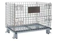 China Logistic Storage Metal Cage Basketball Wire Metal Storage  Iron Collapsible Cage Trolley Foldable Storage Cage Wire for sale