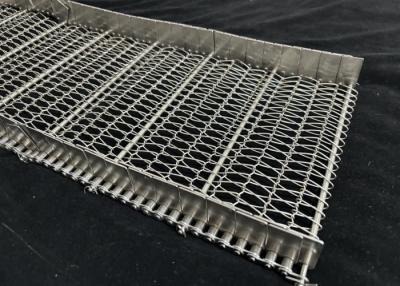 China Food Stainless Steel Wire Mesh Spiral Chain Conveyor Belt Customized With Baffle for sale