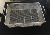 China Custom Made Stainless Steel Woven Mesh Hospital Sterile Appliance Storage Basket for sale