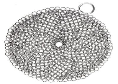China Kitchen Round 316l Chainmail Scrubber For Cast Iron Cookware With No Rust for sale