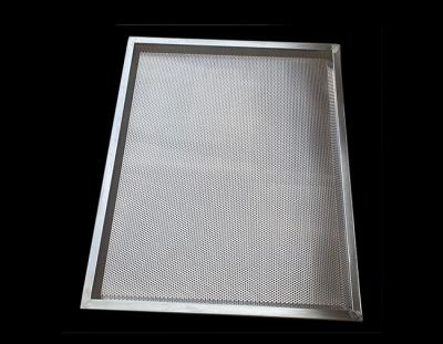 China Customized Stackable Food Grade Metal Perforated Stainless Steel 304 316 Bread Baking Drying Oven Tray for sale