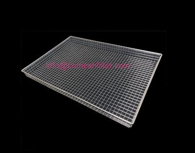China Stainless Steel 304 316 Ultrasonic Disinfection Wire Mesh Grill Food Tray Basket For Frying Steamer Sterilizing Washing for sale