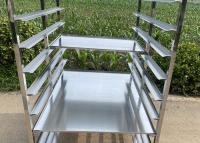 China Double Line With Brake And No Brake Stainless Steel 201 304 316 / Aluminium Rack Trolley for sale