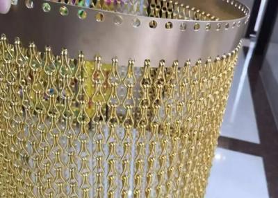 China Plain Woven Silver Black Gold Red Blue Aluminum Chain Link Mesh Wire Decorative Fence 2 Mm for sale