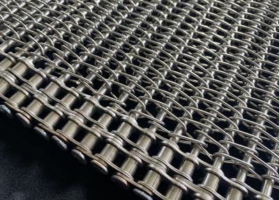 China Metal Stainless Steel 304 Mesh Chain Conveyor Belt With Rod for sale