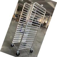 China 15 18 20 Tier Bakery Trolley Aluminum Alloy Bread Cooling Baking Trolley GN Container Sheet Pan Rack Cart for sale