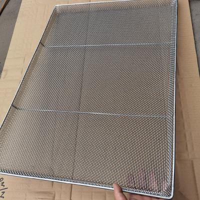 China Durable 660 Mm X 450 Mm Stainless Steel 304 Wire Mesh Tray For Baking Drying Cooling Food Indutries for sale