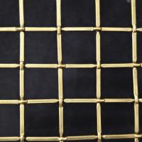 China Antique Brass Decoration Glossy Woven Architectural Decorative Brass Wire Mesh Grill For Wall Cladding Screen for sale