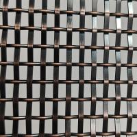 China Decorative Antique Brass Copper Plated Stainless Steel Crimped Flat Wire Mesh  Interior Grilles For Building Facade Partition Divider  Curtain Wall for sale