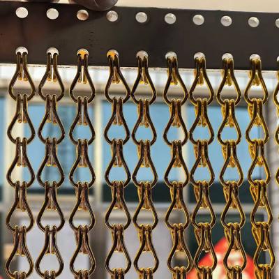 China Aluminium Double Hook Chain Link Decorative Wire Mesh Door Curtain for sale