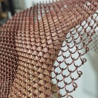 China Light Weight Aluminum Chain Link Fabric Metal Coil Wire Mesh for Room Partition Space Divider Ceiling Decorative Metal Curtain for sale