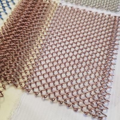 China Light Weight Aluminum Decorative Metal Wire Mesh Coil Drapery for Cabinet Doors for sale