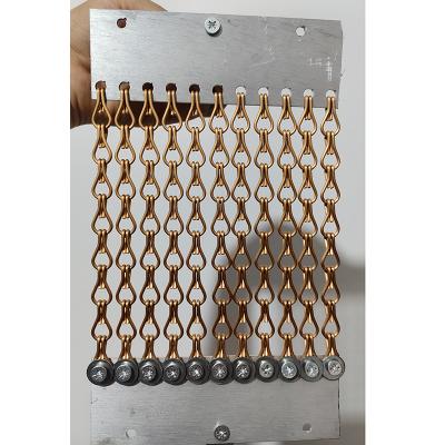 China Gold  Anodized Chain Mail Decorative Metal Link Mesh Curtain Aluminium Alloy Coil Drapery for sale