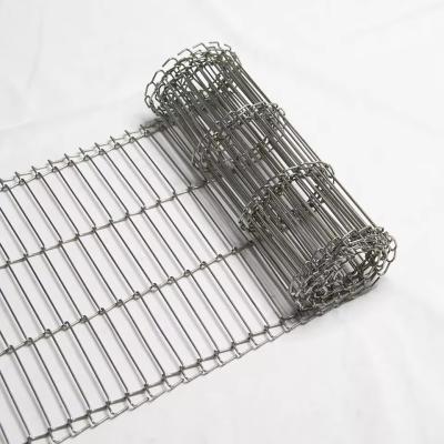 China SS304 316 Chocolate Chain Link Stainless Steel Wire Mesh Flex Ladder Conveyor Belt for Bread Factory for sale