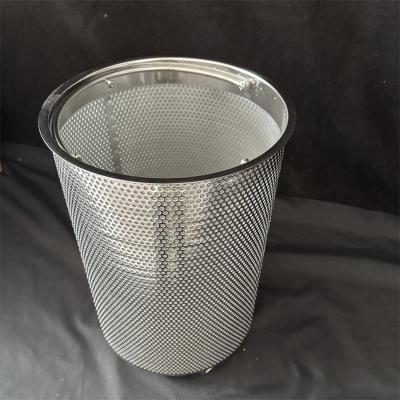 China Stainless Steel Cylinder Mesh Screen Filter Tube Woven Wire Mesh Strainer Round Perforated Filter Basket for sale