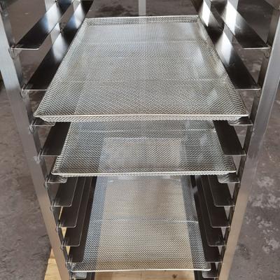 China Custom Size Food Grade 304 Stainless Steel Drying Rack Trolley for 600x400 Trays for sale