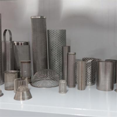 China Stainless Steel Perforated Filter Basket Pipe/Wire Mesh Cylinder Filter Tube/Perforated Strainer Basket for sale