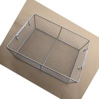China 304 Stainless Steel Woven Mesh Basket Industrial Workshop Cleaning Storage Metal Wire Mesh Basket for sale