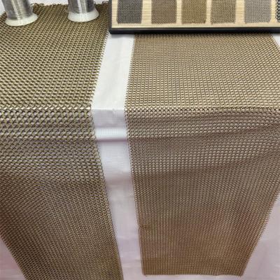 China Gold Color Stainless Steel Decorative Chain link Ring Mesh Chainmail Ring Screen for sale