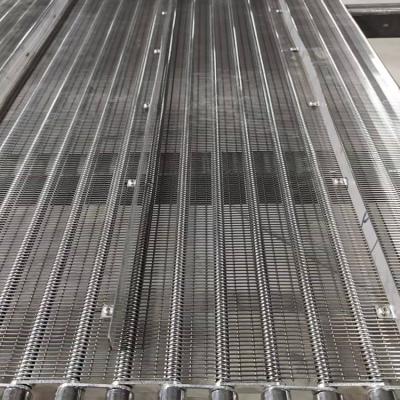China Custom Size Stainless Steel 304 316 Metal Eye Link Conveyor Belts with Sprocket for sale
