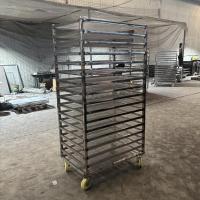 China Stackable Drying Tray Cart Food-Grade Stainless Steel Drying Rack Dehydration Trolley for sale