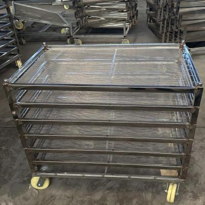 China Removable Stainless Steel Drying Dehydrate Rack Shelves Cooling Trolley Rack Trolley for sale
