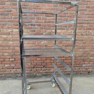 China 6 10 12 16 18 20 25 Tiers Assembled Stainless Steel Trolley with Trays for Oven Baking for sale