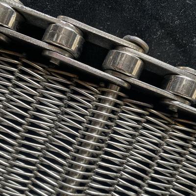 China Food Grade High Temperature Metal Carbon  Mesh Flush Grid Oven Chain Link  Weave Spiral Conveyor Stainless Steel Wire Belt for sale