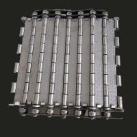 China Metal High Carbon Steel  Hinged Scrap Chip Chain Plate Slat Mesh Conveyor Belt for CNC Machine for sale