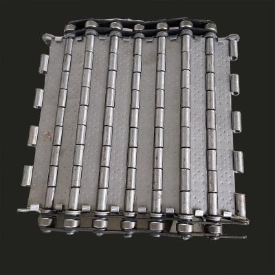 China Metal High Carbon Steel  Hinged Scrap Chip Chain Plate Slat Mesh Conveyor Belt for CNC Machine for sale