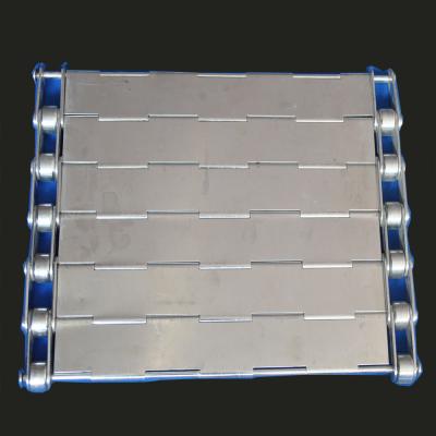 China Metal Stainless Steel Slat Chain Link Metal Plate Chip conveyor belt for biscuit Oven Bakery annealing Furnace Tunnel  Cooling for sale
