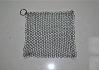 China 4X4 Inch 316L Stainless Steel Chainmail Scrubber for Cast Iron Pan for sale