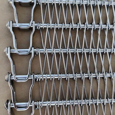China Custom 304 316 Stainless Steel Balance Weave Wire Mesh Spiral Freezer Conveyor Belt for Food Processing for sale