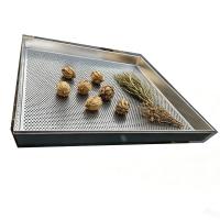 China Food Grade Stackable 60 x40 cm Food Dehydrator Stainless Steel Perforated Drying Tray for Fruit Herb for sale