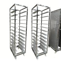 China Stainless Steel Aluminium Oven Baking Tray 600 X 400 Commercial Bread Trolley Cart Shelves Bakery Rack with 20 pan for sale